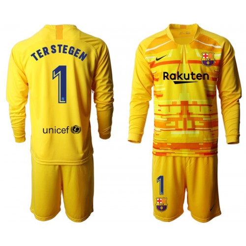 FC Barcelona Keeper TER STEGEN 1 Barn drakt II 2019-2020 Langermet